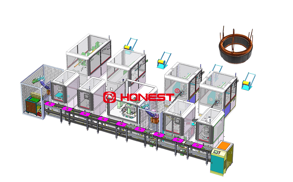 EV Motor Manufacturing Assembly Line | HONEST Automation